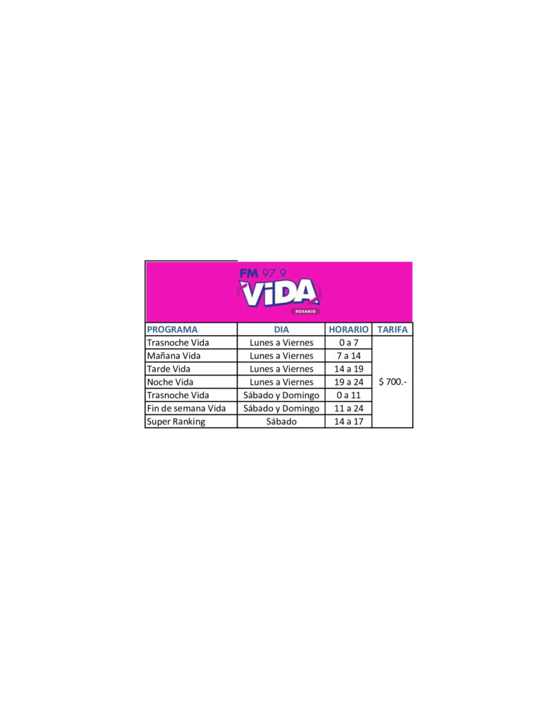 Radio FM Vida 97.9 – Grupo TV Litoral – Grupo TV Litoral